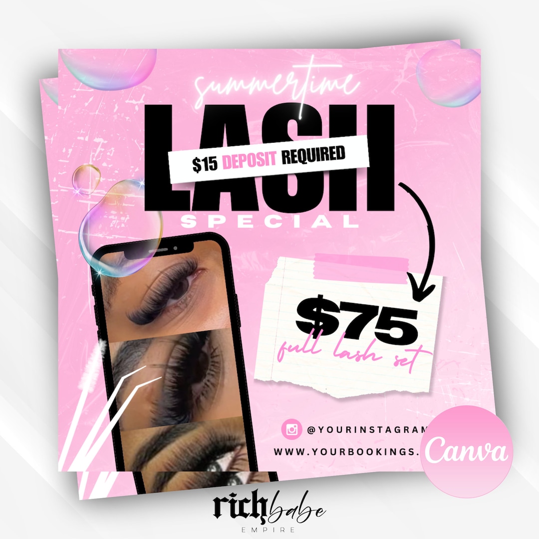 Editable Summer Lash Sale, Lash Deals, Lash Extensions Sale, Eyelash ...