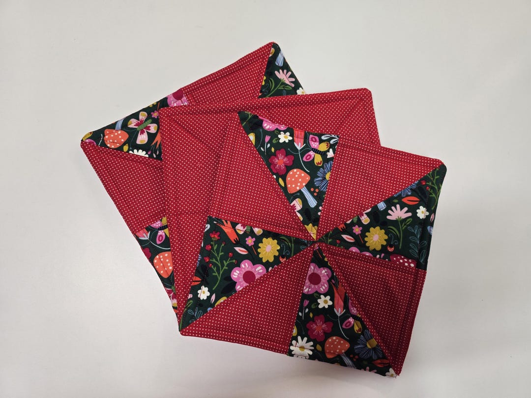 Pot Holders Print and Polka Dots Pinwheel Set of 3 - Etsy