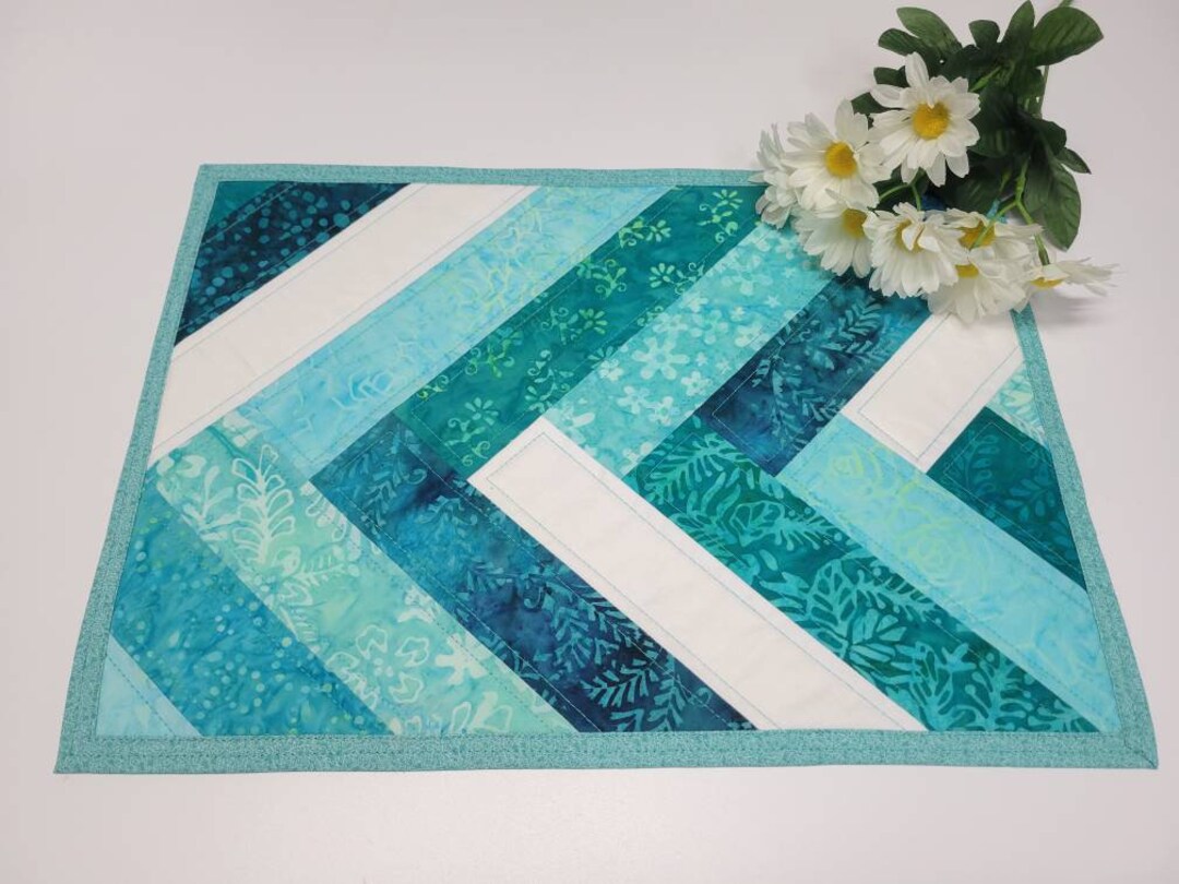 Chevron Teal Placemats (set of 4) - Etsy