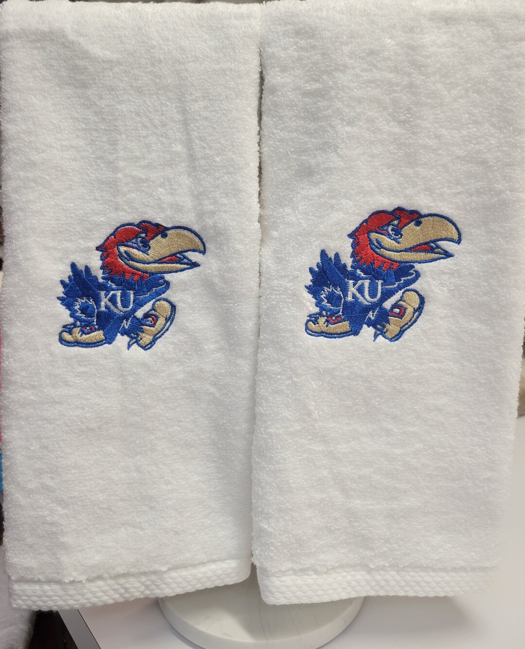 Kansas University Jayhawk Embroidery Towels Set of 2 - Etsy