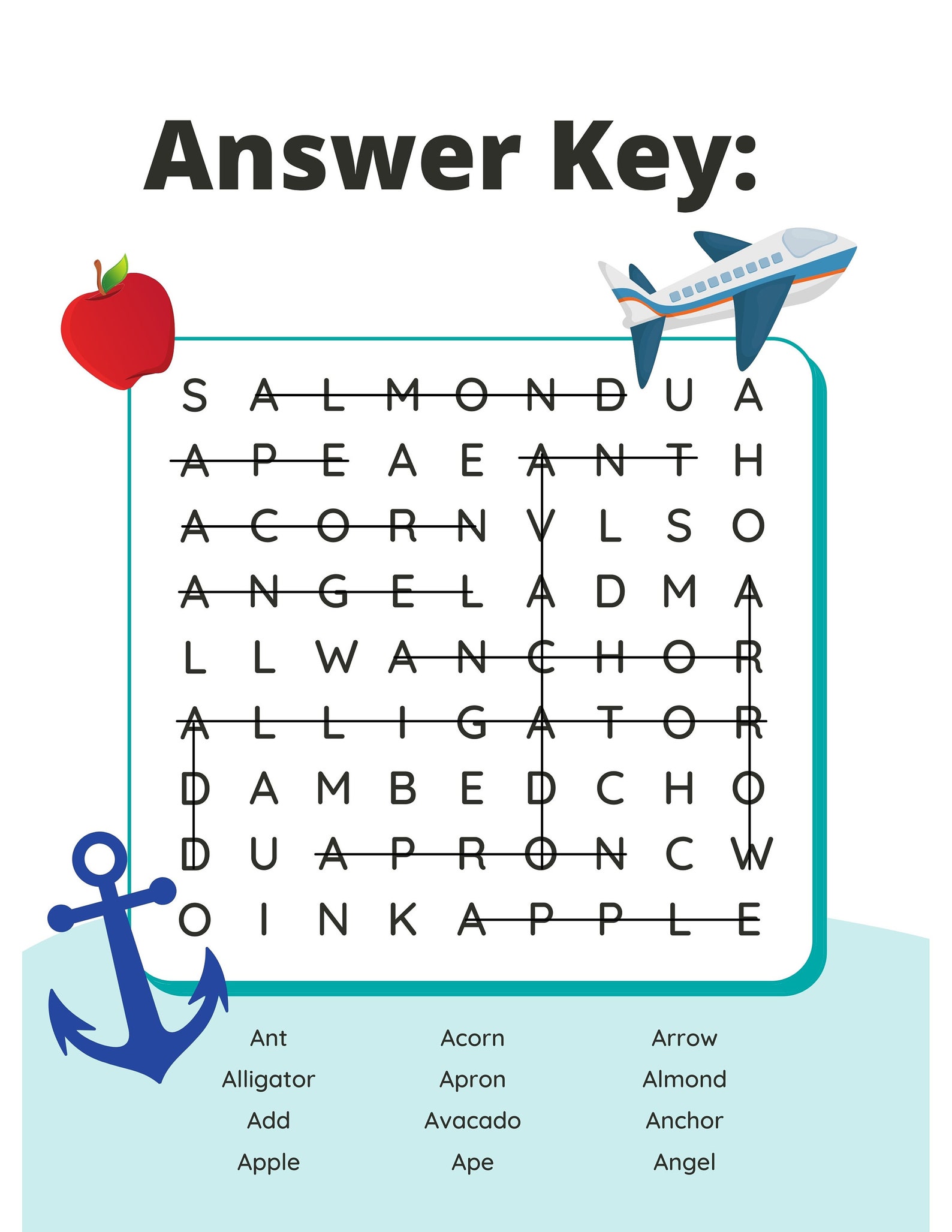 Letter A Word Search - Etsy