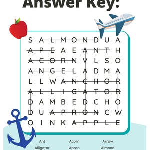 Letter A Word Search - Etsy