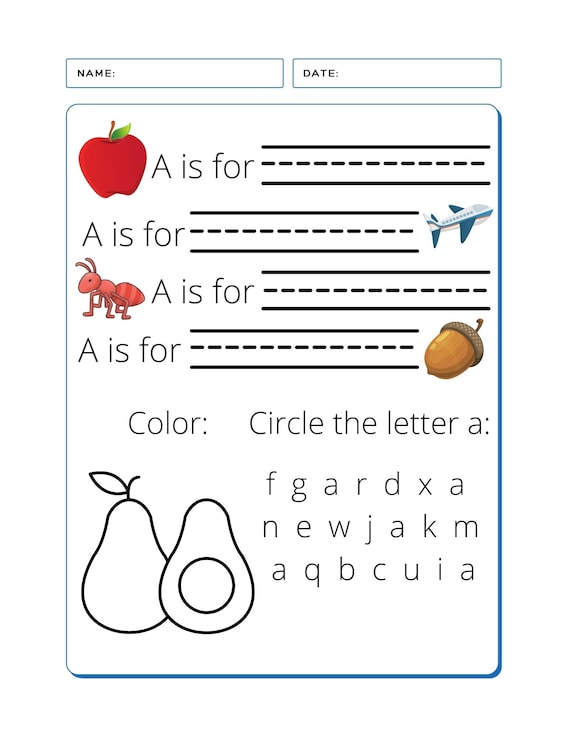 Worksheet Letter A Printing And Tracing Letters Workbook For