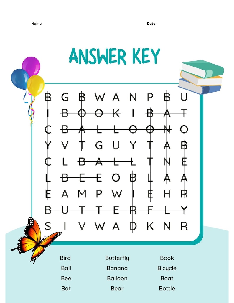 Letter B Word Search - Etsy