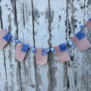 Flag Bunting Garland/ Patriotic Americana - Etsy