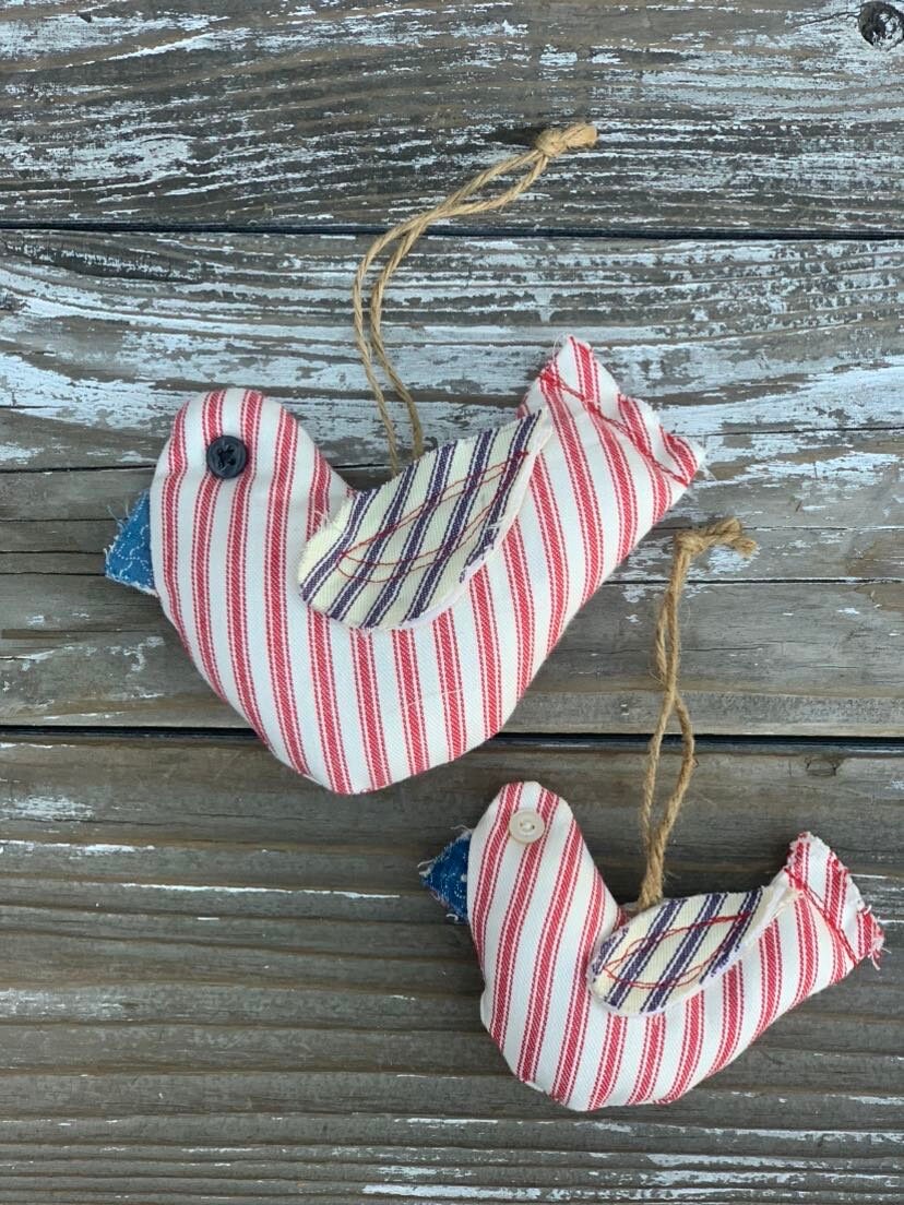 Handmade Bird Ornaments Set of 2 - Etsy