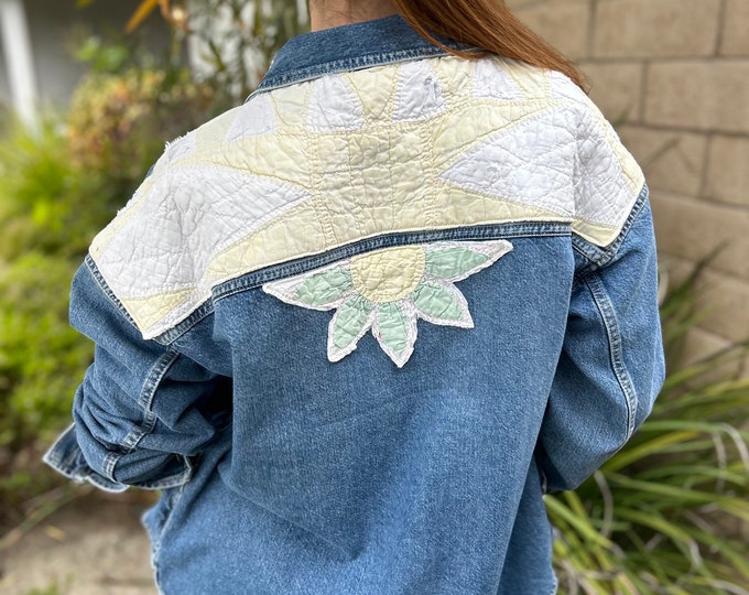 Upcycled Reworked Denim / Jean Jacket/ Kantha Quilt - Etsy