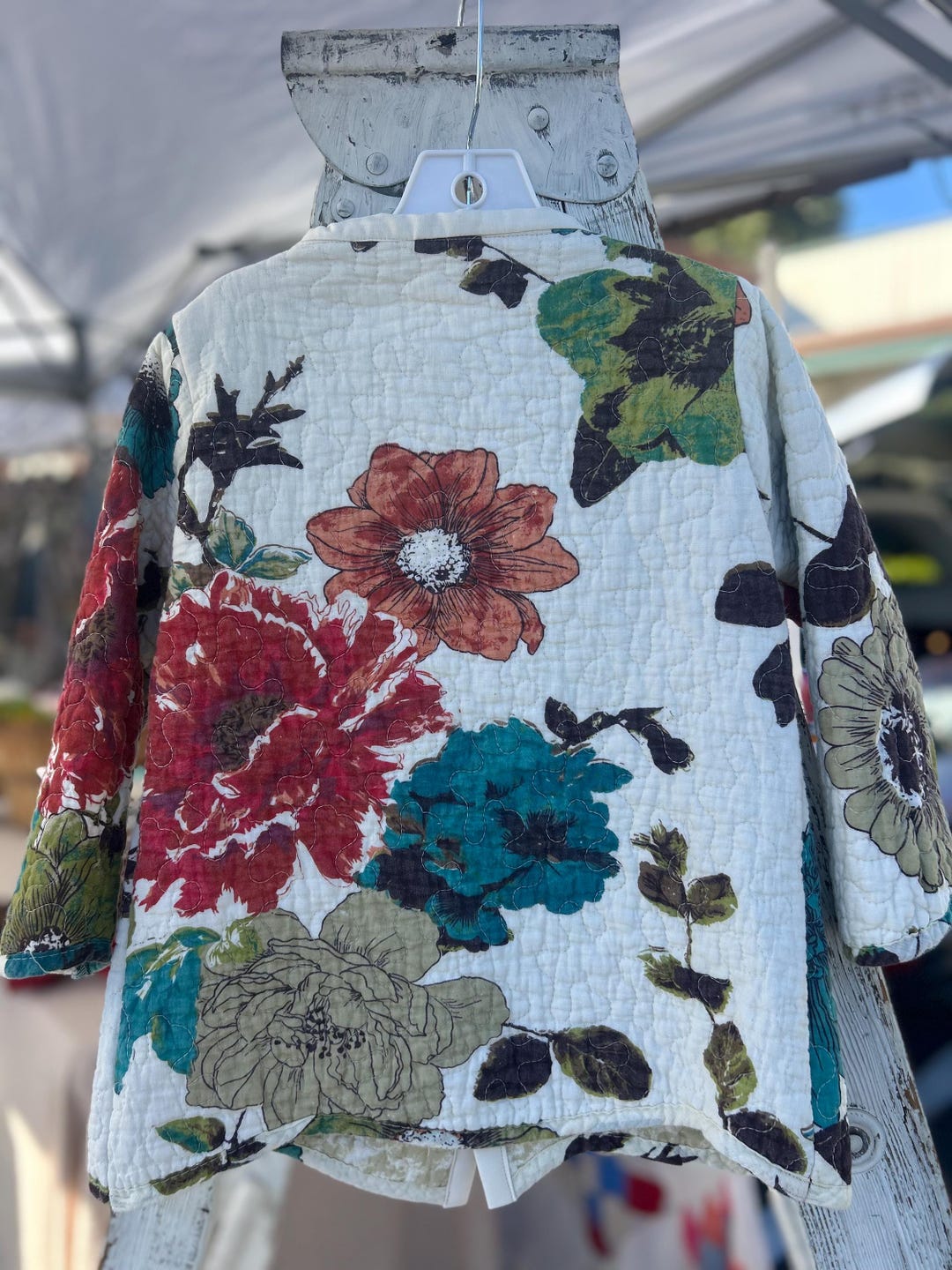 4T Upcycled Quilt Coat – Floral Pattern – Vibrant Vintage Colors - Etsy