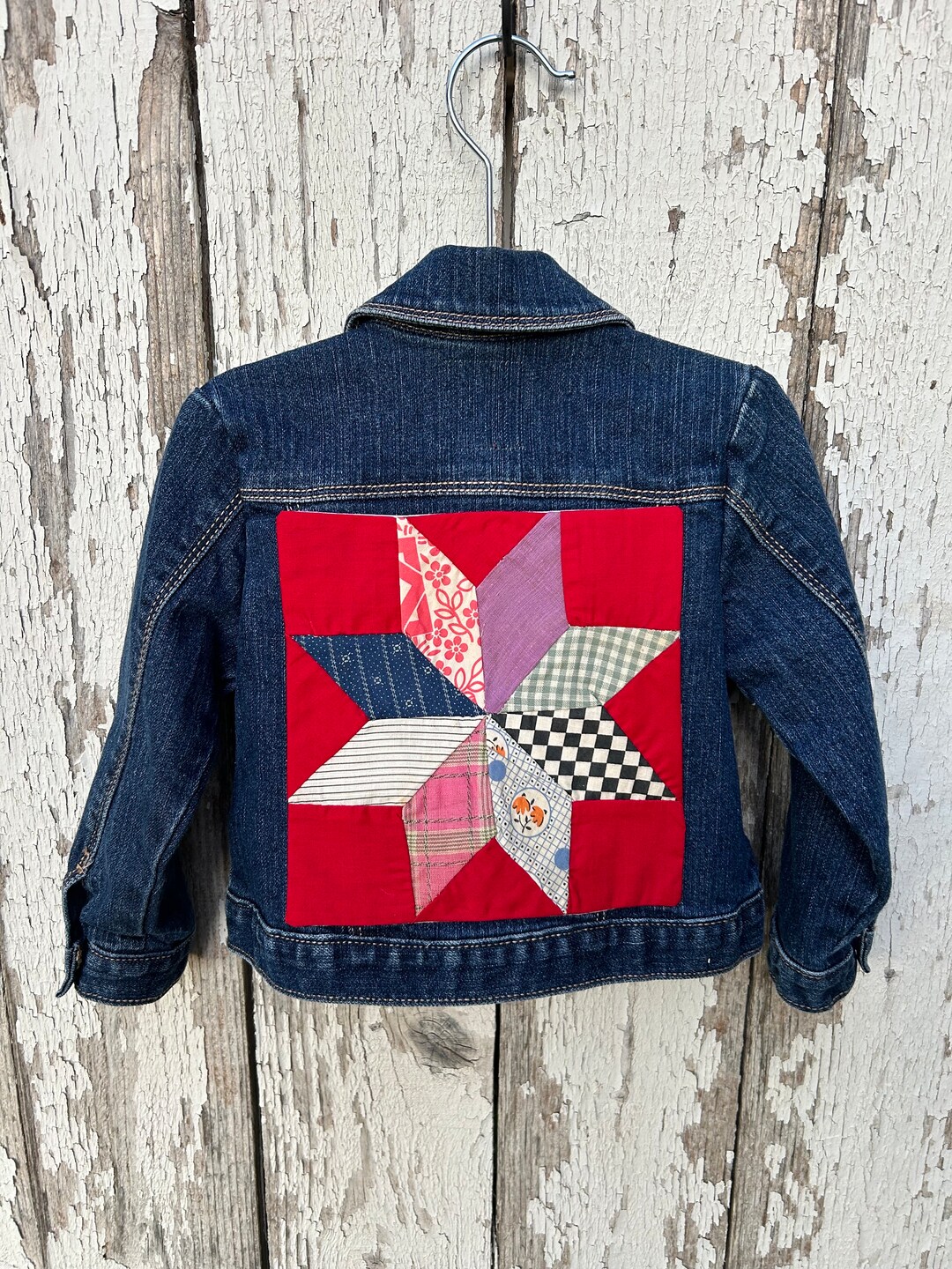 2 8 Point Demoyne Star Baby Toddler Upcycled Reworked Denim / Jean ...