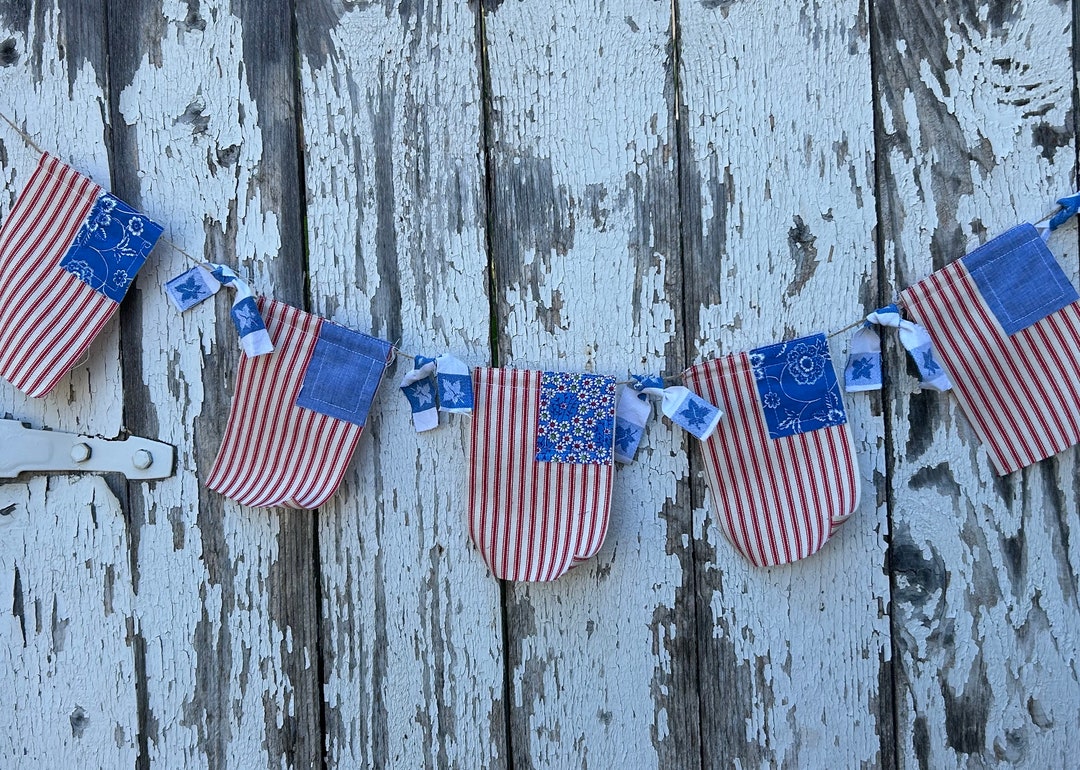 Flag Bunting Garland/ Patriotic Americana - Etsy