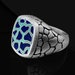 Handmade Sterling Silver Signet Ring: Blue Turquoise Enamel - Etsy