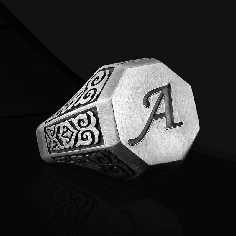 Initial Ring for Men - Etsy