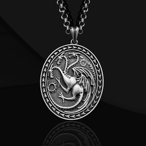 925 Sterling Silver King Ghidorah Dragon Necklace Gift for Man, Dragon ...