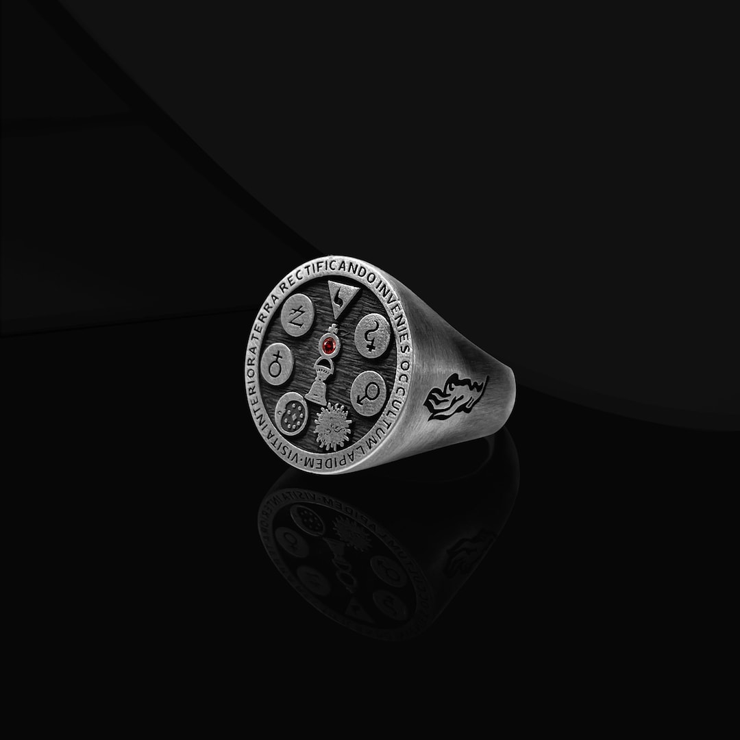 925 Sterling Silver V.I.T.R.I.O.L Alchemist Symbol Ring: Hermetic ...