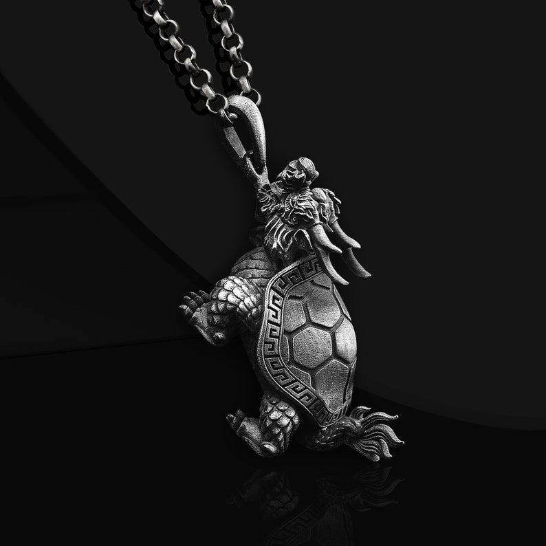925 Sterling Silver Dragon Turtle Necklace Gift for Men - Etsy