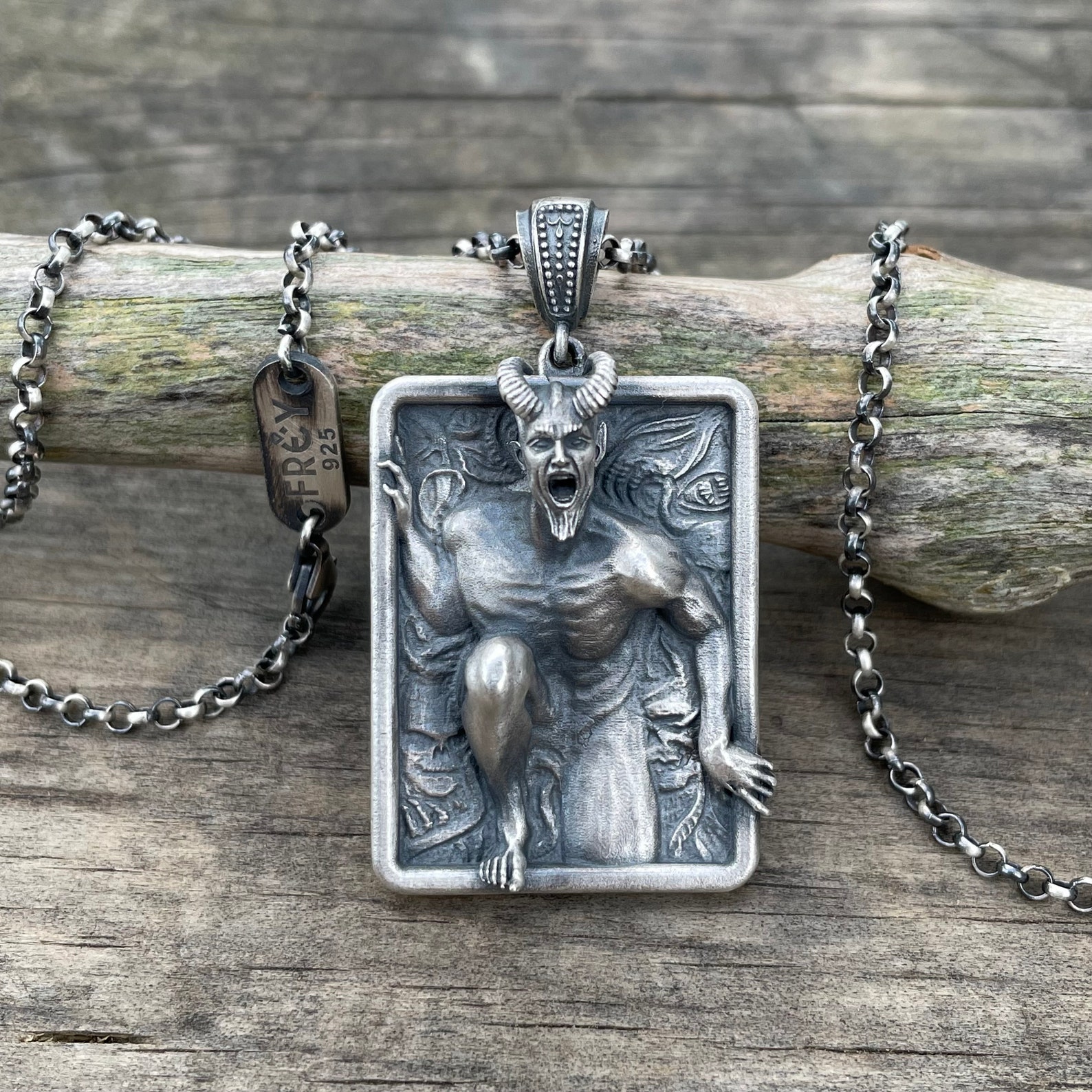 Baphomet Silver Goat Headed Satanic Religion Deity Pagan | Etsy