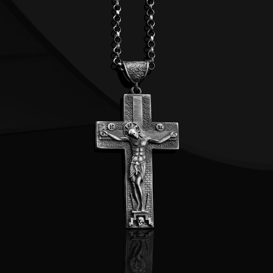 Handmade Sterling Silver Crucifix Cross Necklace: Religious Christian ...