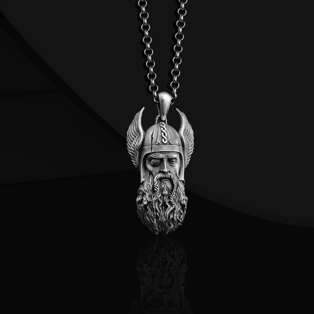 Odin Necklace: Sterling Silver Norse Mythology Pendant - Etsy