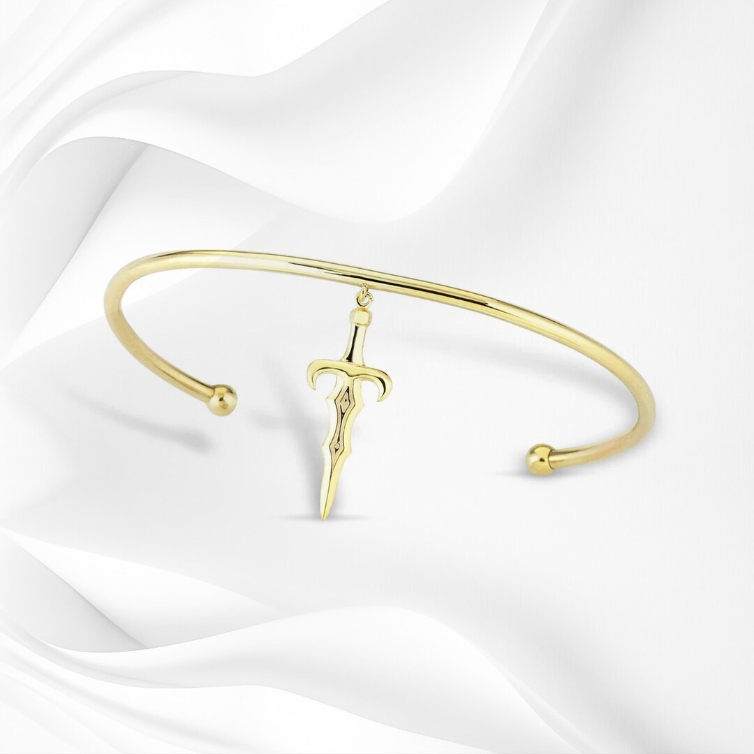 Sword 925 Sterling Silver Mens Gold Bracelet, Silver Women Bracelet ...