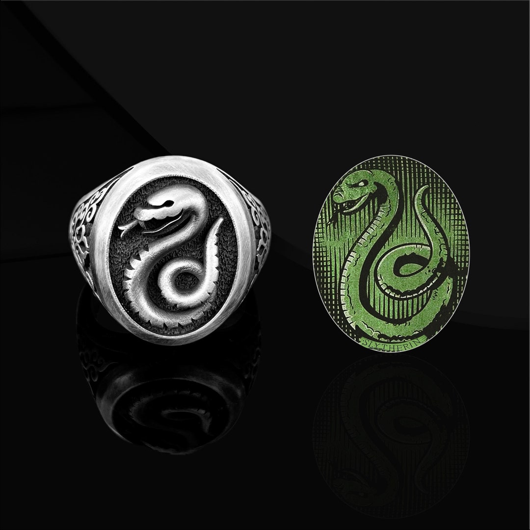 Malfoy Family Badges 925 Sterling Silver Handmade Ring, Slytherin Coat ...