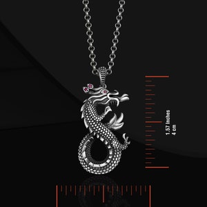 925 Sterling Silver Men Dragon Necklace Gift for Boyfriend, Chinese ...