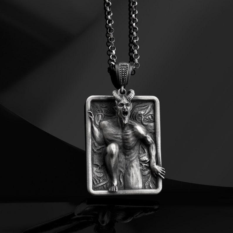 Baphomet Silver Goat Headed Satanic Religion Deity Pagan | Etsy