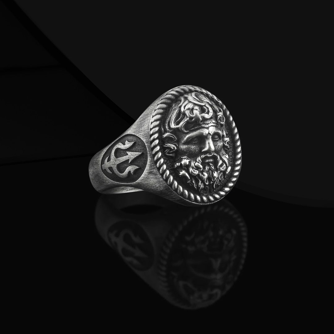 Greek Mythology Sea God Poseidon Ring Gift for Best Friend, God of the ...