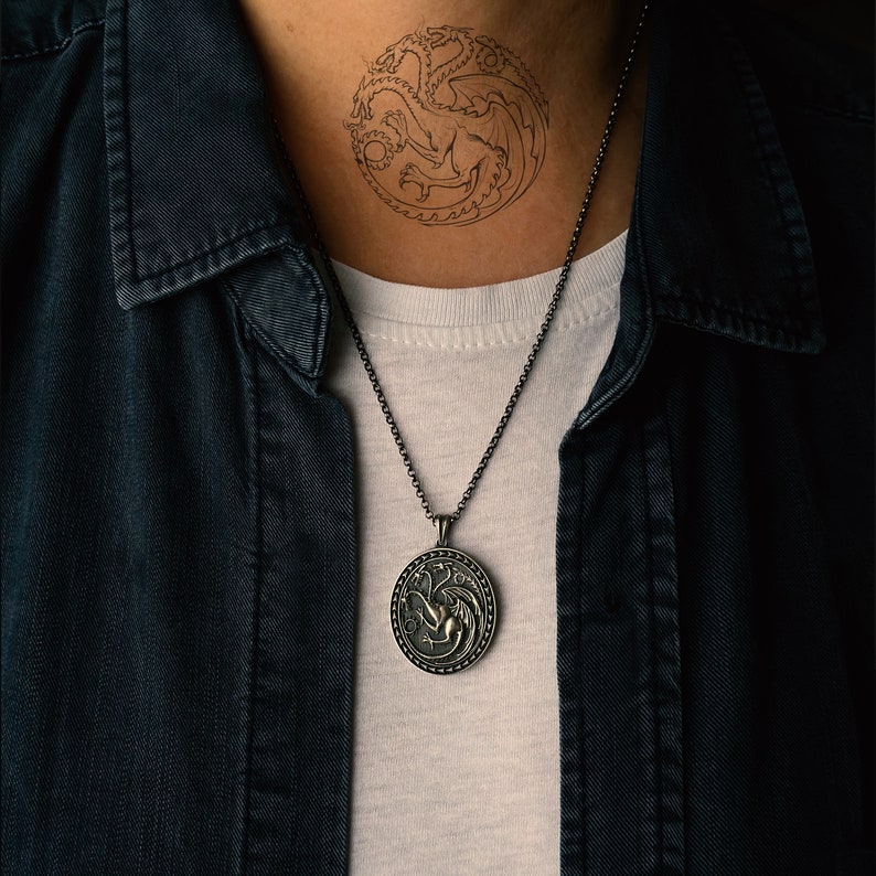 925 Sterling Silver King Ghidorah Dragon Necklace Gift for - Etsy