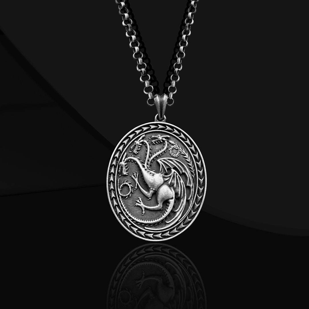 925 Sterling Silver King Ghidorah Dragon Necklace Gift for Man, Dragon ...
