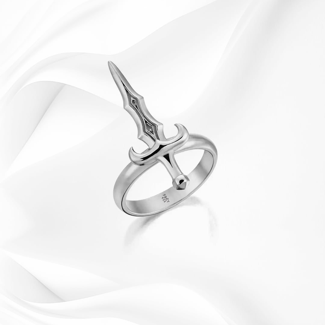 925 Sterling Silver Viking Style Sword Ring Gift for Him, Man Sword ...