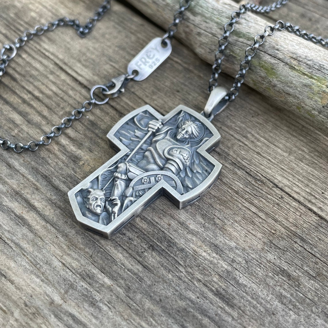 St. Michael the Archangel Orthodox Shield Silver Necklace St. - Etsy