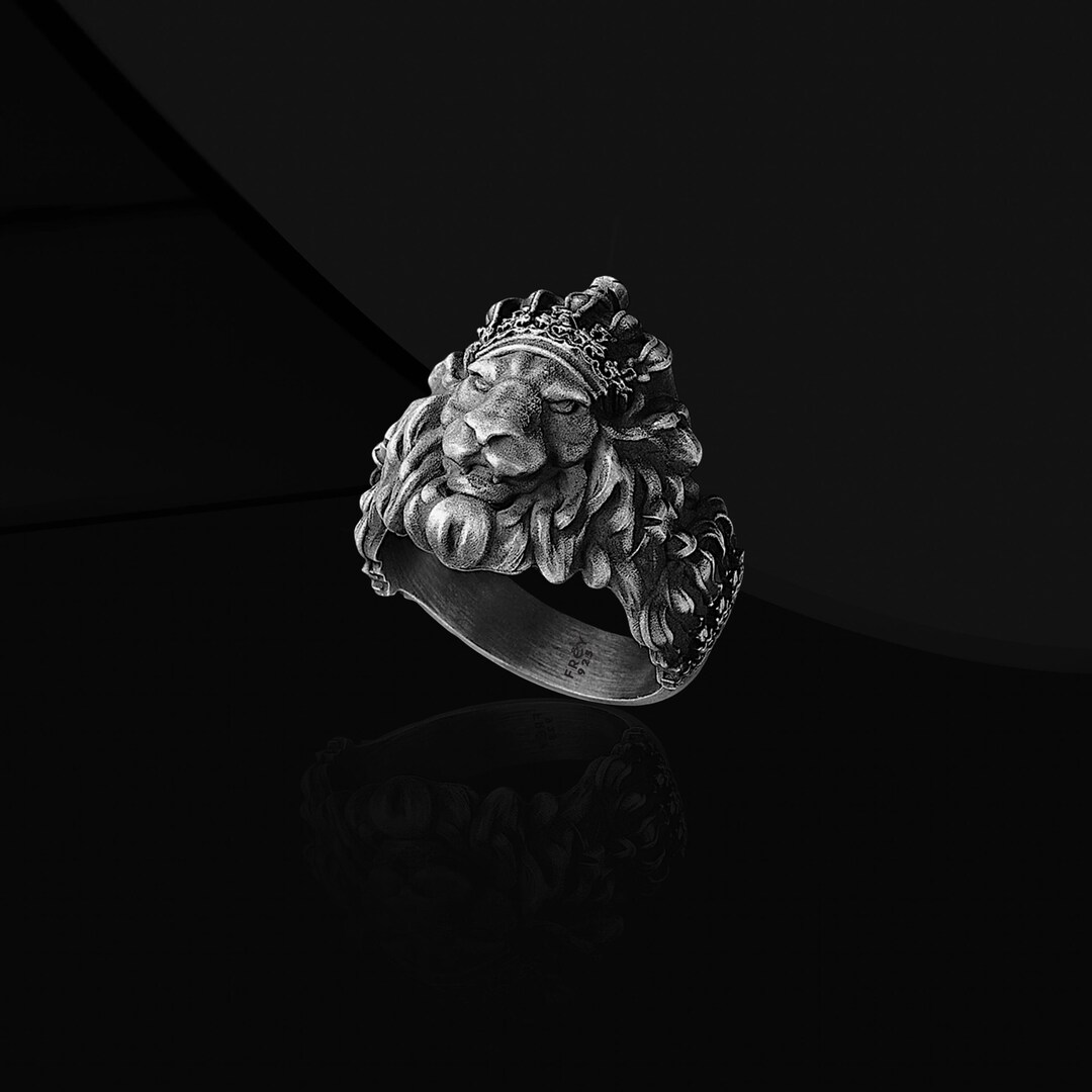 Lion 925 Sterling Silver Mens Ring for Husband, Saint Mark Lion Ring ...
