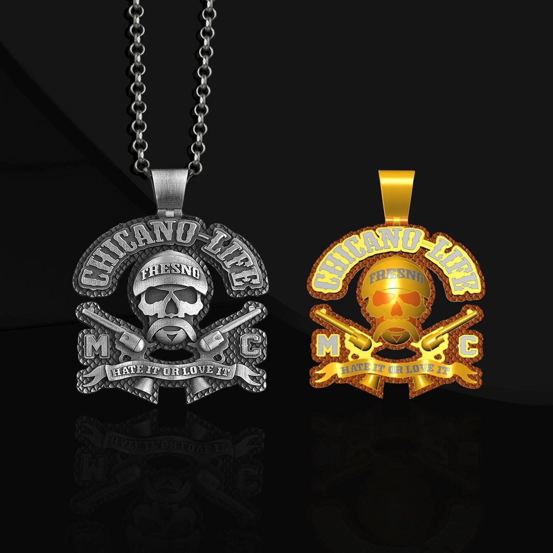 Personalized Chicano Design Pendant: Custom Sterling Silver Necklace - Etsy