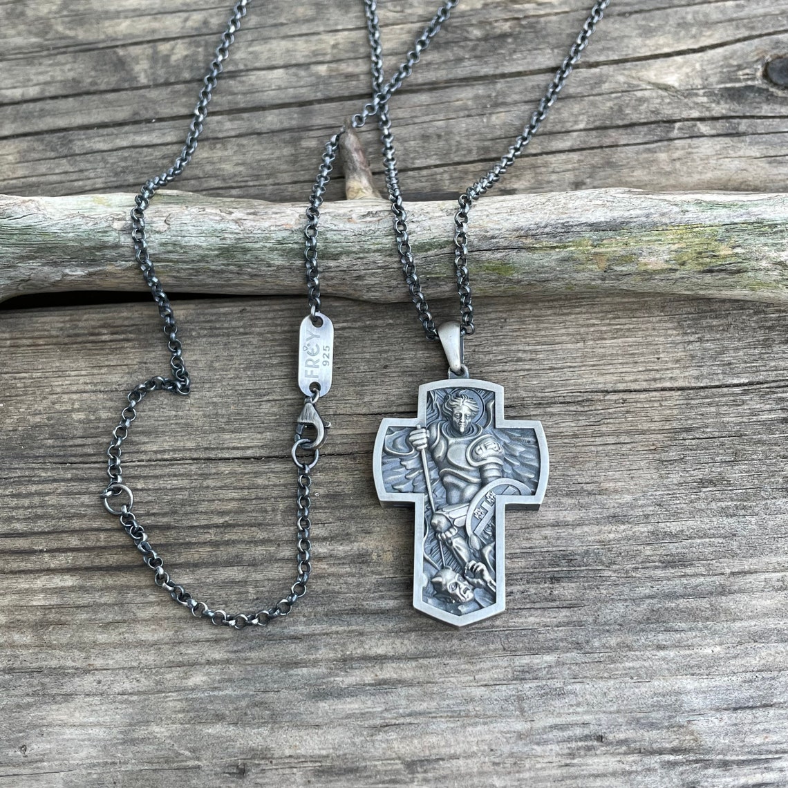St. Michael the Archangel Orthodox Shield Silver Necklace St. - Etsy