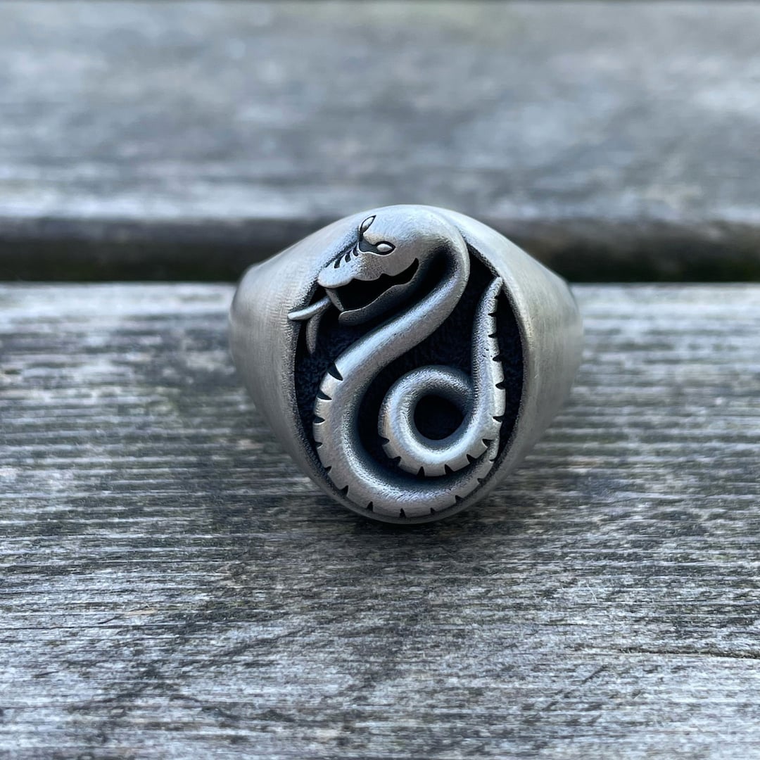 Draco Malfoy Family Slytherin Silver Ring Gift to Best Friend, Hogwarts ...