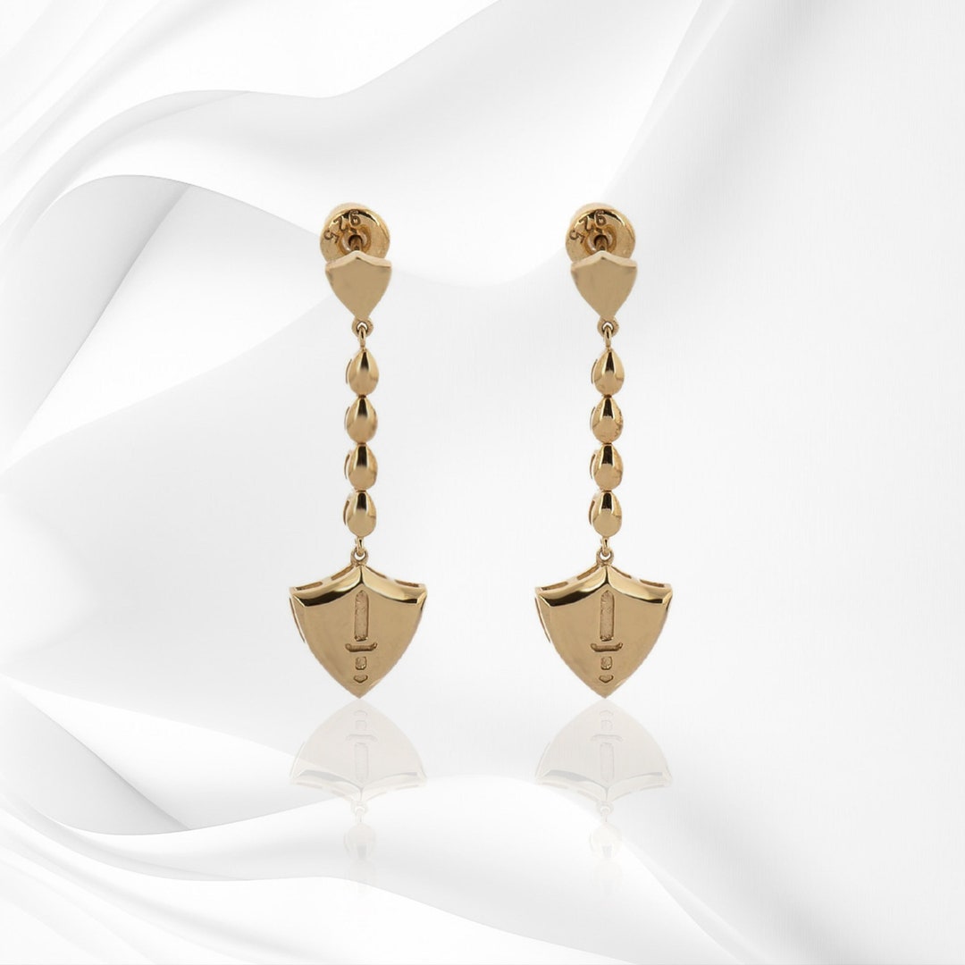 Mens Long Pendulum Silver and Gold Plated Earrings - Silver Women ...