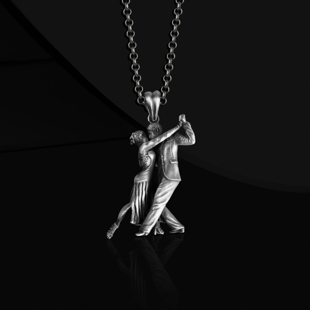 Sterling Silver Tango Dancer Pendant: Romantic Latin Dance Jewelry - Etsy
