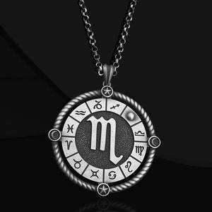 Scorpio Necklace: Sterling Silver Zodiac Sign Pendant, Birthday Gift - Etsy