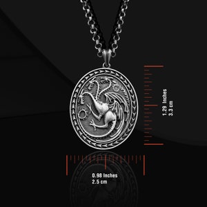 925 Sterling Silver King Ghidorah Dragon Necklace Gift for Man, Dragon ...