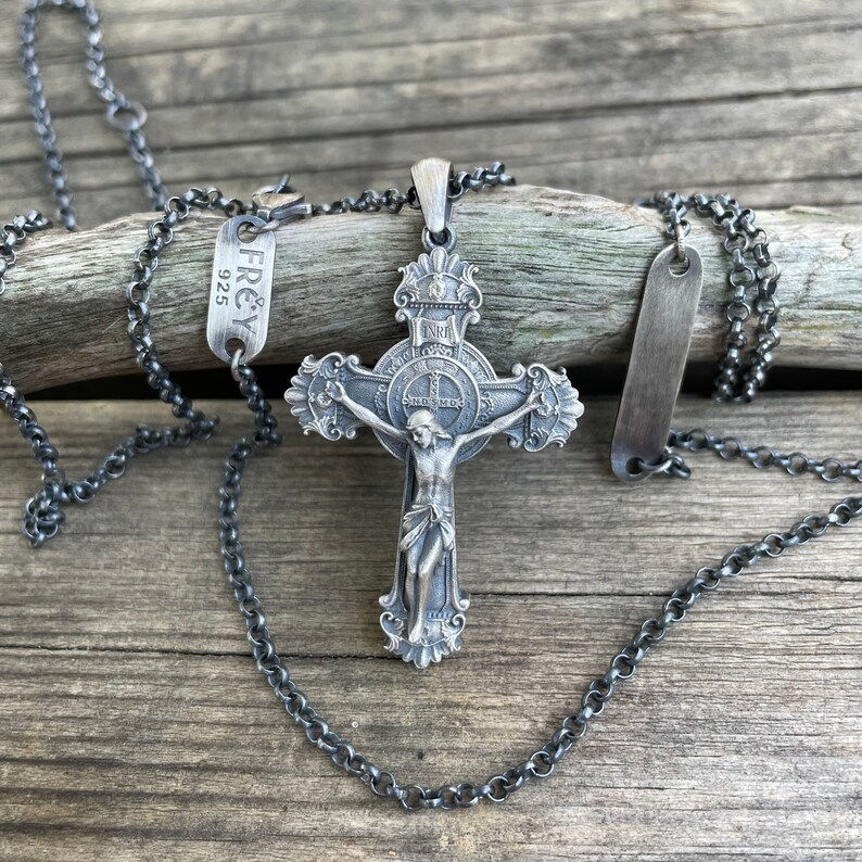 Sterling Silver Jesus Christ Cross Pendant: Ornate Crucifix, Christian ...
