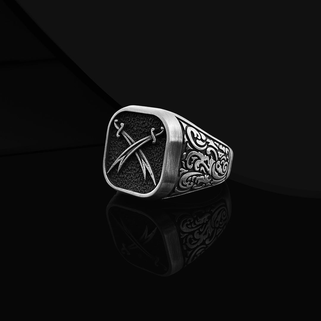 Sterling Silver Zulfiqar Sword Ring: Handmade Knight's Signet Ring - Etsy