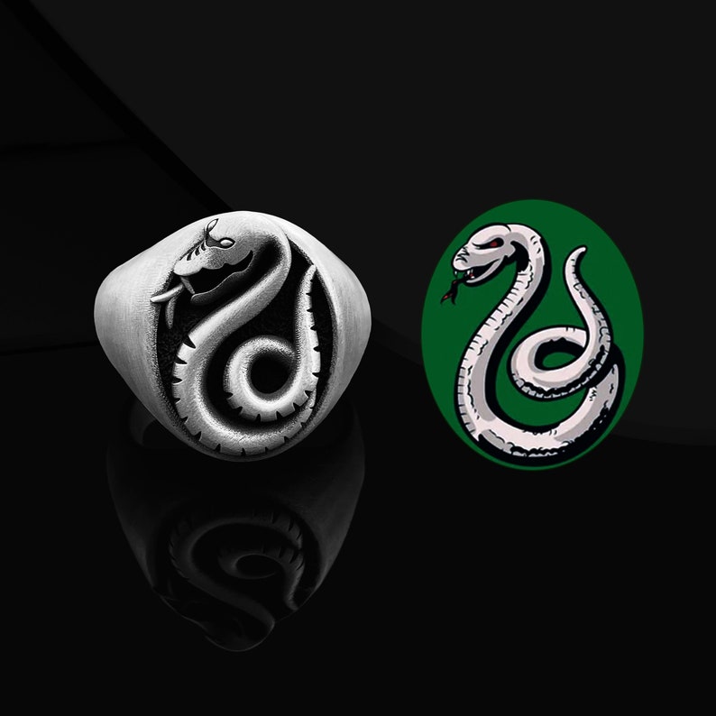 Hogwarts Family Draco Malfoy Slytherin Silver Ring Gift to - Etsy