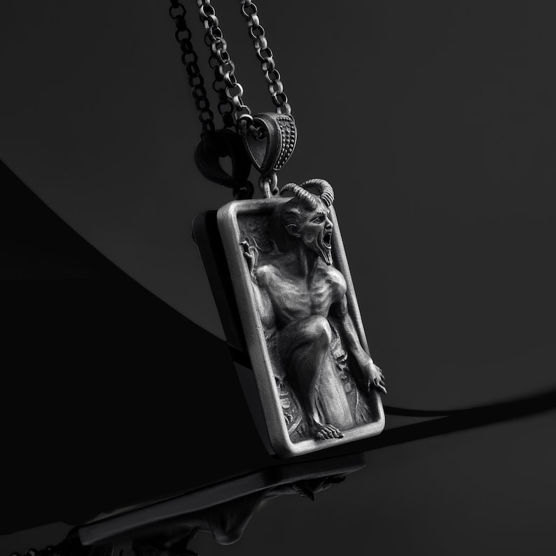 Baphomet Silver Goat Headed Satanic Religion Deity Pagan | Etsy