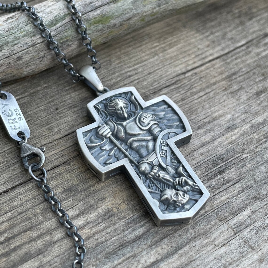 St. Michael the Archangel Orthodox Shield Silver Necklace St. - Etsy