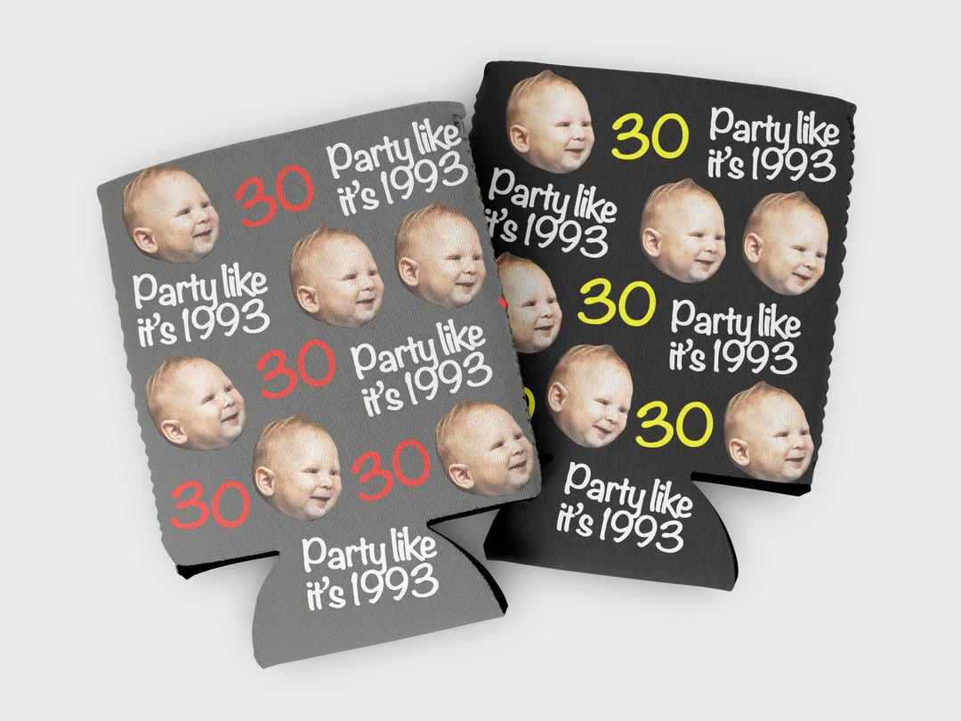 Custom Baby Photo Birthday Cozy- Face Photo Birthday Party Favors- Bday ...