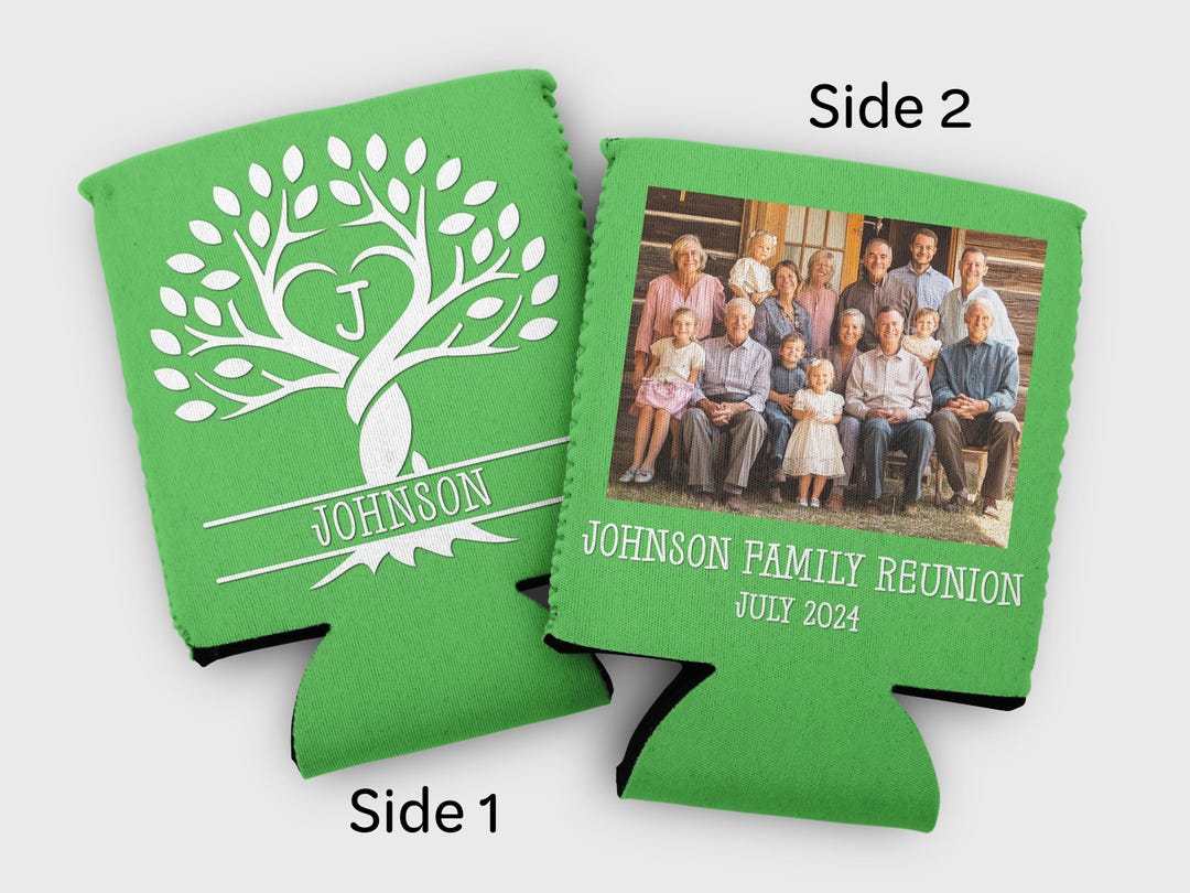 Custom Photo Family Reunion Favors Family Tree Cozies, Family Get ...