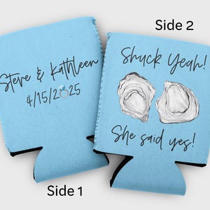Oyster "shuck Yeah" Engagement Cozies- Oyster Bachelorette Favors- Let ...