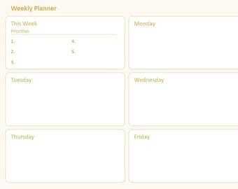 Simple Weekly Planner Printable PDF - Etsy