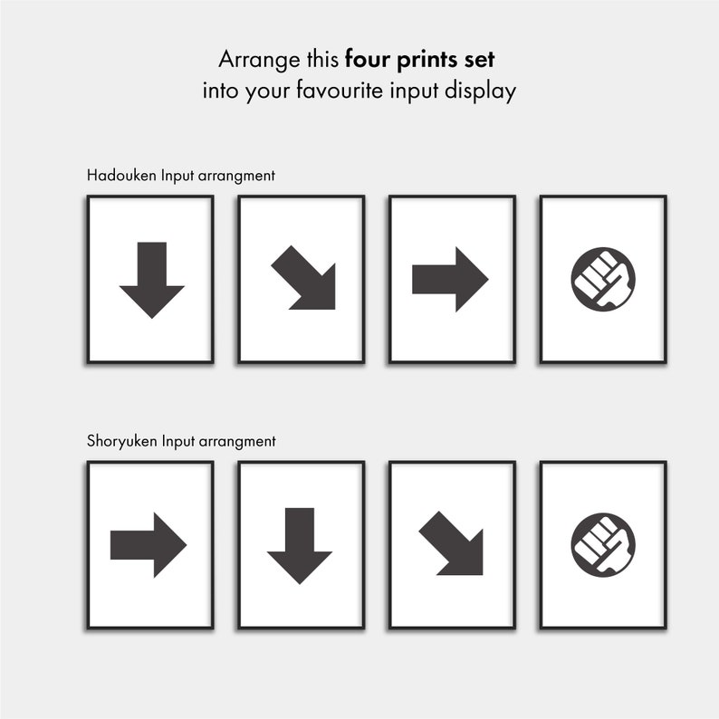 Street Fighter Hadouken Input Set | Minimalist Poster Prints | FGC ...