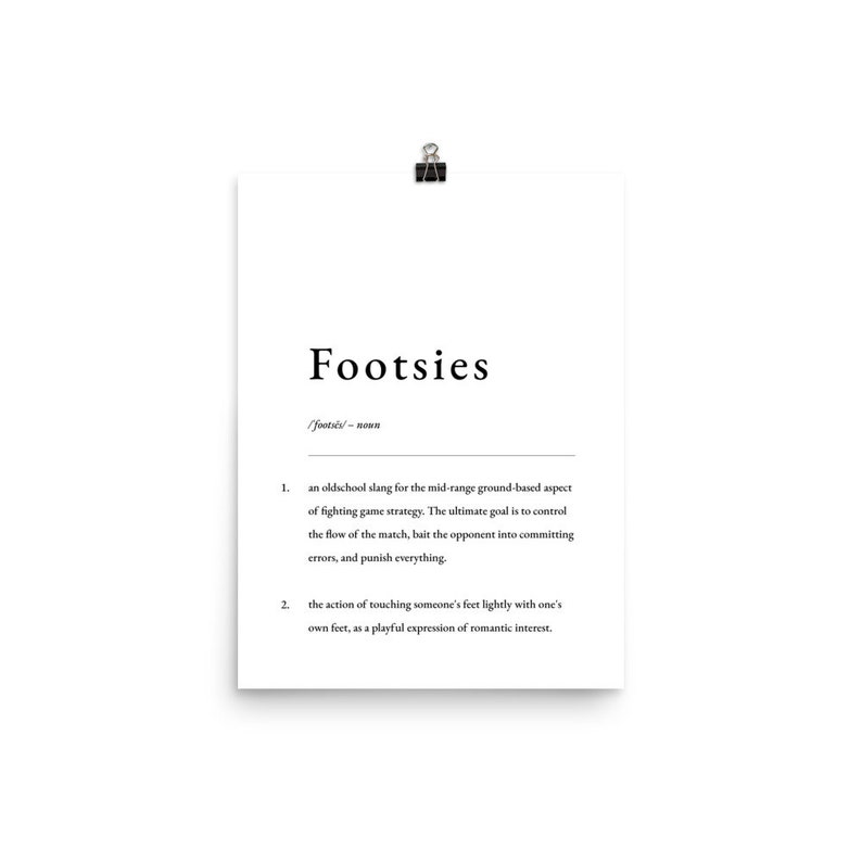 Footsies Definition Print | Funny Fighting Game Poster - Etsy